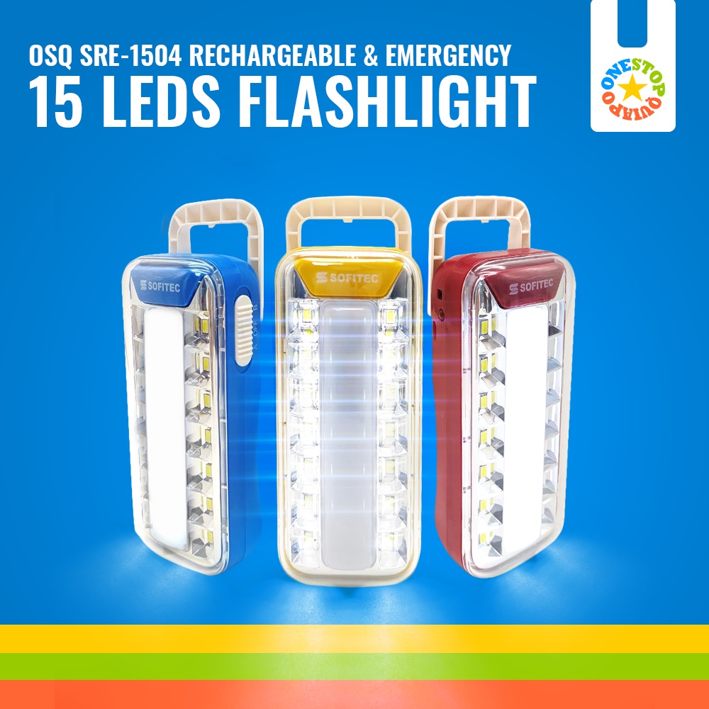 OSQ Sofitec 15LEDs Rechargeable Emergency Light SRE-1504 | Shopee ...