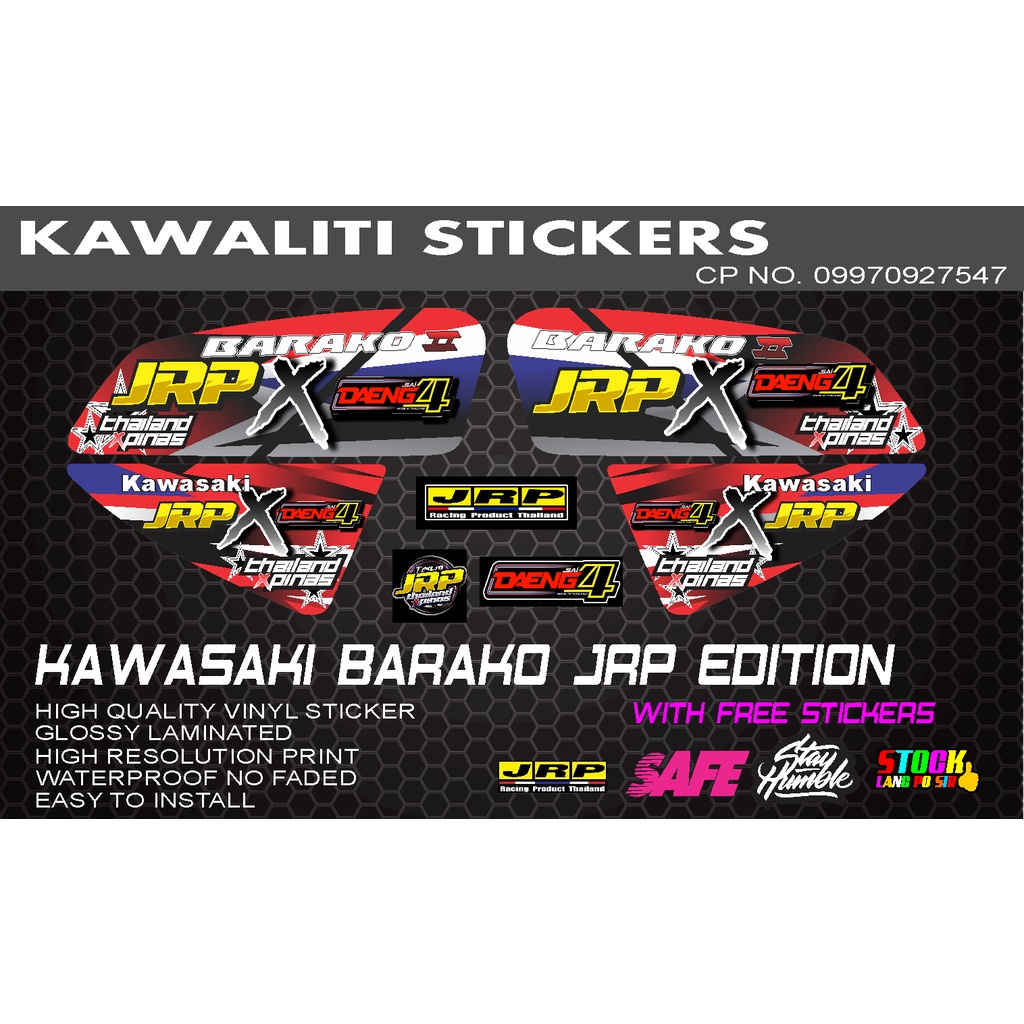 Kawasaki Barako Sticker Decals JRP | Shopee Philippines