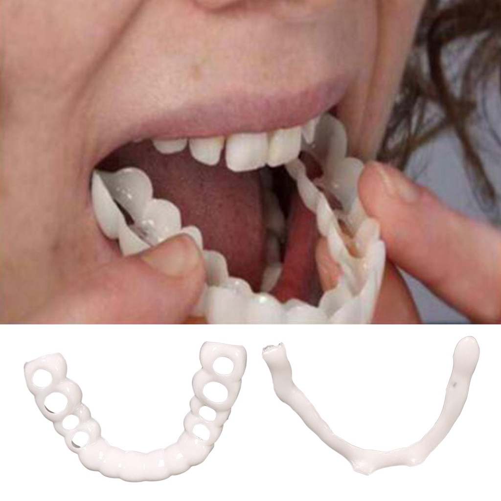 Soft Silicone Instants Veneers Dentures Fake Grin Serrated Flexible ...