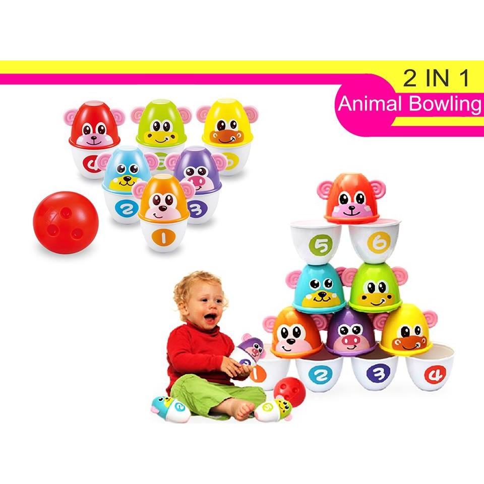 2 in 1 Animal Bowling Baby Toys Learning Toys Educational Toys | Shopee ...