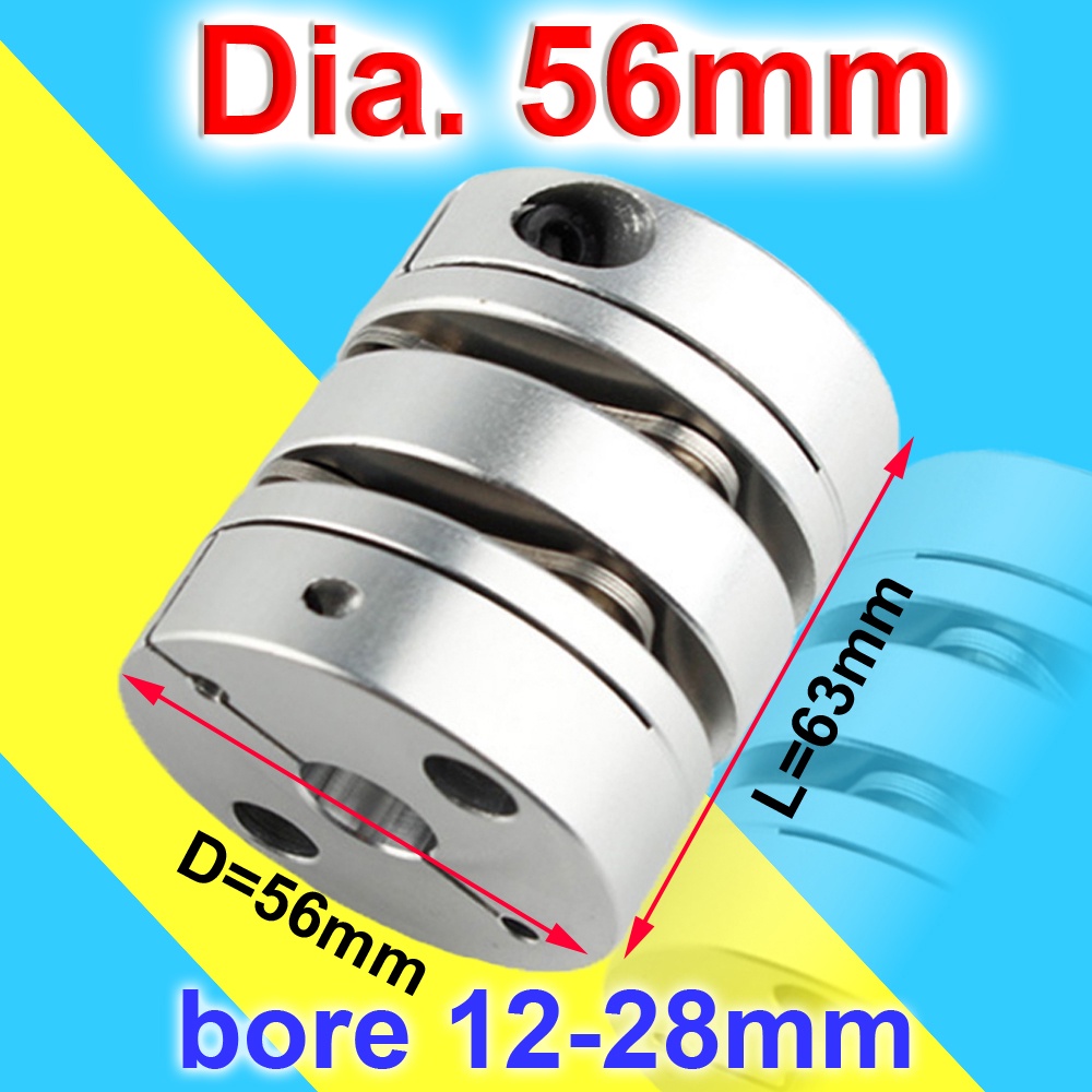 Dia 56Mm Double Disc Coupling 25N.m Aluminum Laminated Diaphragm Motor ...
