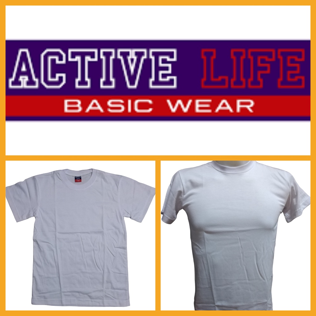 Active Life Classic White Combed Cotton Round Neck T-Shirt for Unisex ...