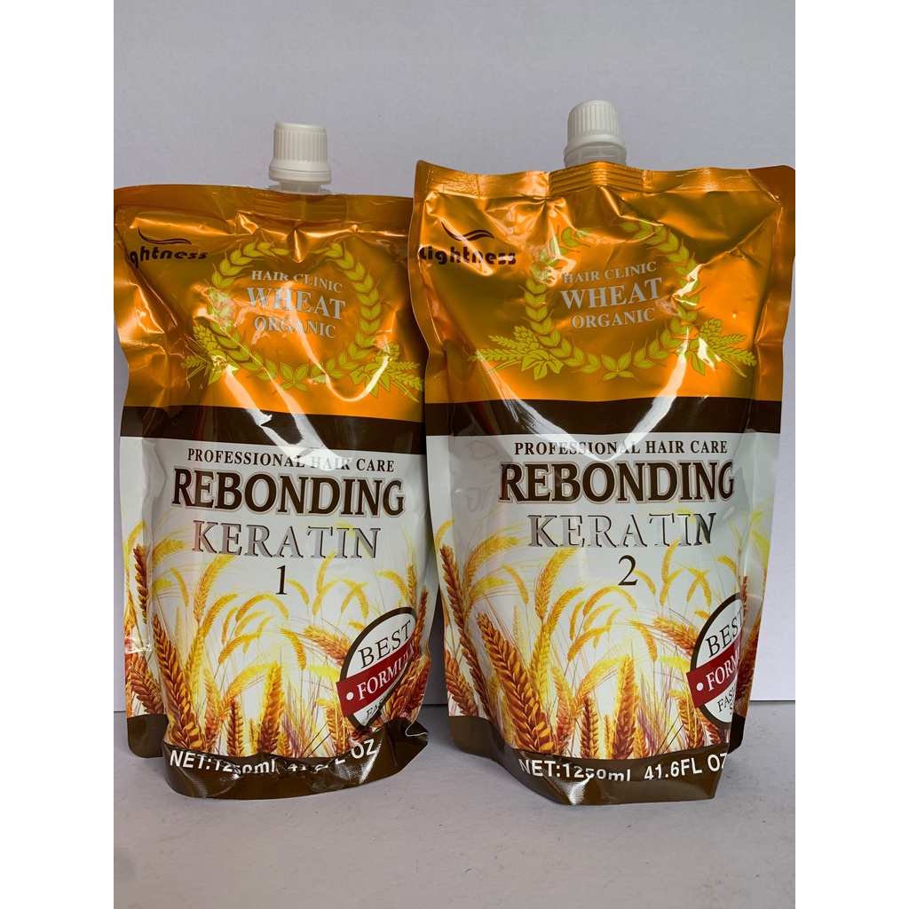 Lightness Wheat Pouch Hair Rebonding Cream 1250ml*2 | Shopee Philippines