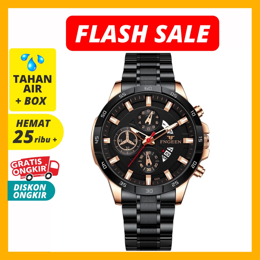 Men's Watches Original Iron Chain Water Repellent Wristwatch Men ...