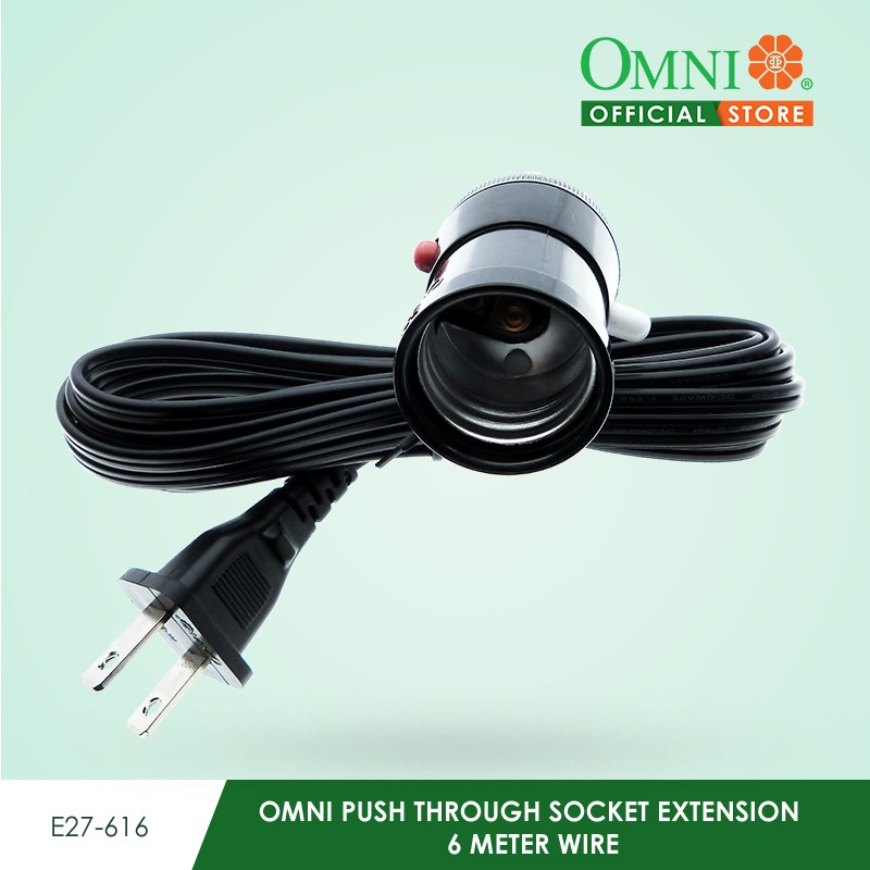 OMNI Push Through Socket Extension 6 Meter Wire - E27-616 | Shopee ...