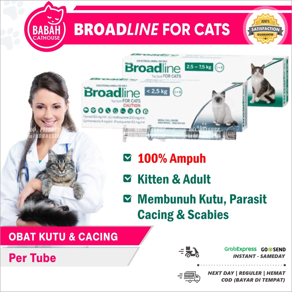 BROADLINE 2 in 1 Effective Cat Worm & Flea Drops for Kittens Broad Line ...