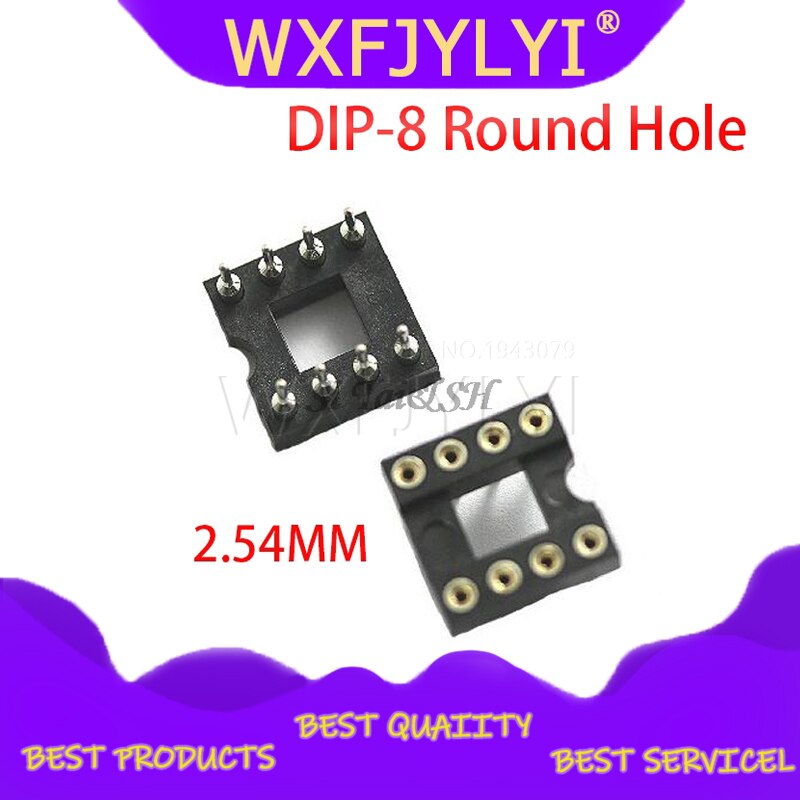 20pcs DIP-8 Round Hole 8 Pins 2.54MM DIP DIP8 IC Sockets Adaptor Solder ...
