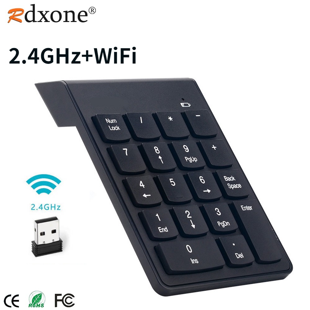 Rdxone Wireless Number Keypad 2.4GHz 18 Keys Number Pad Mini Keypad for ...
