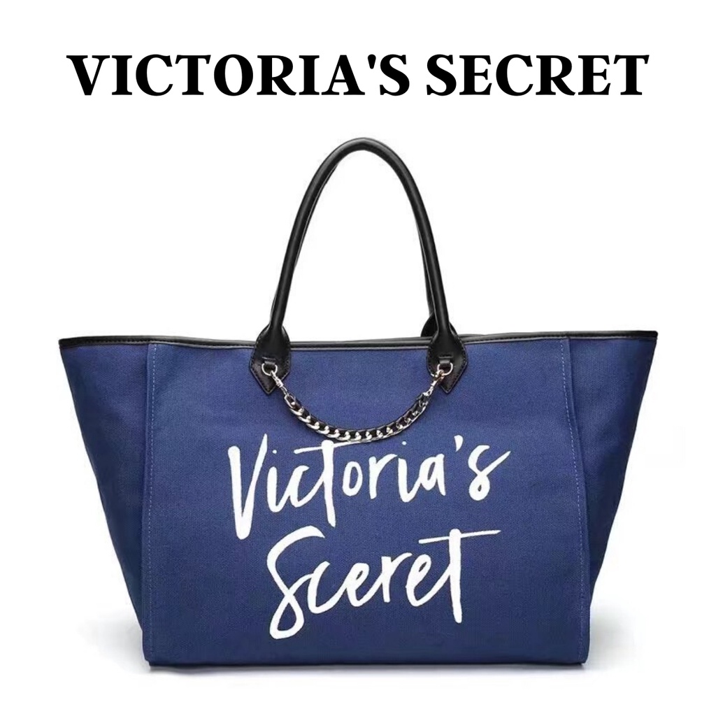 Victoria's Secret Angel City Gold Chain Tote Bag [ NAVY BLUE ] | Shopee ...