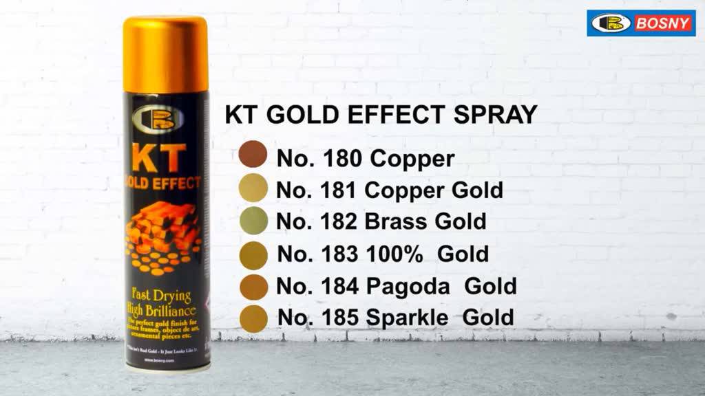 Bosny KT Gold Effect Spray Paint Gold Spray Paint Metallic Gold Colors ...