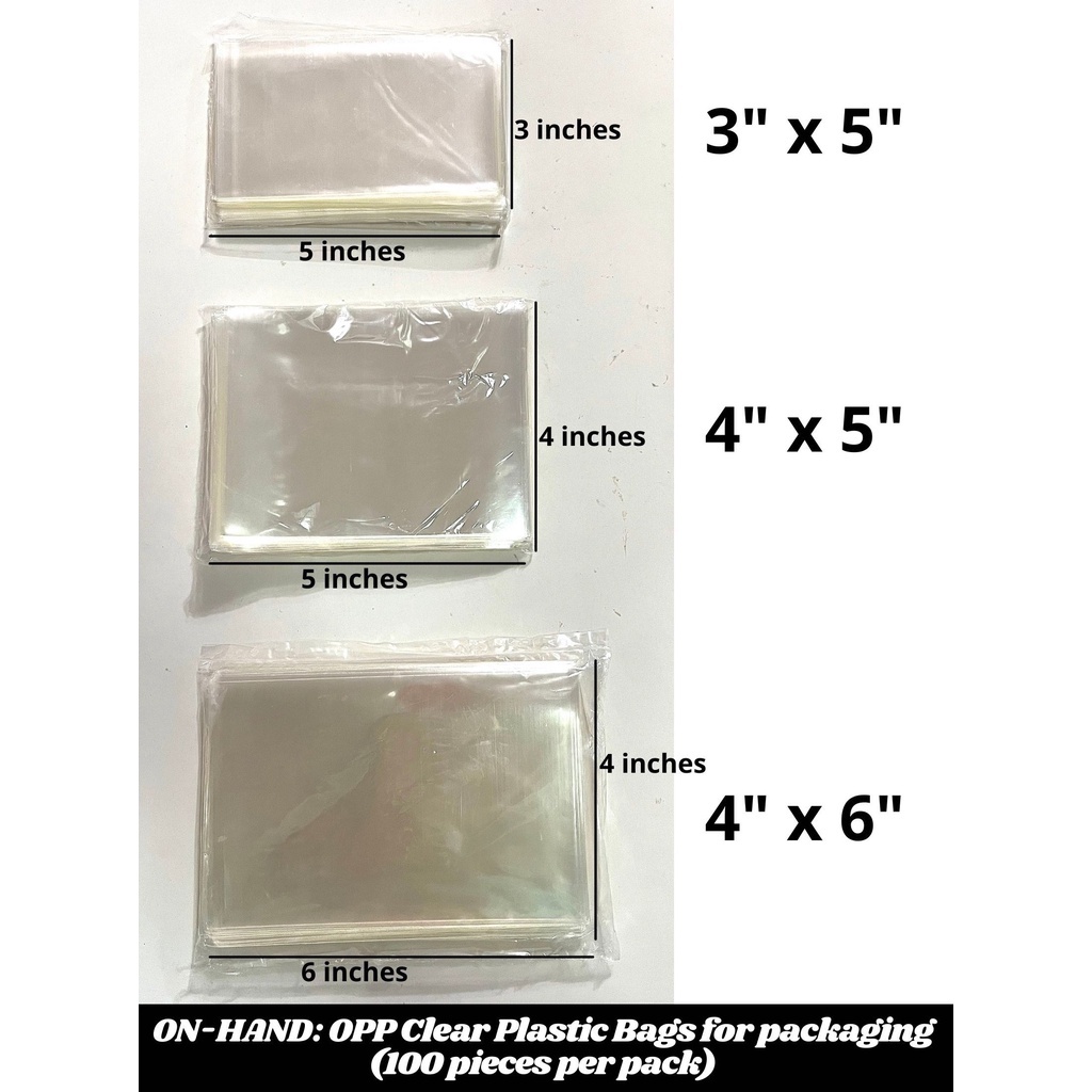[approx 100 pcs./pack] | OPP clear plastic bags without adhesive - for ...