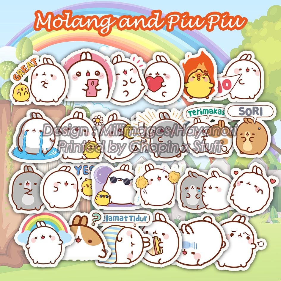 Molang and Piu Piu Sticker Pack/Cute Cute Rabbit & Chick Sticker Pack ...