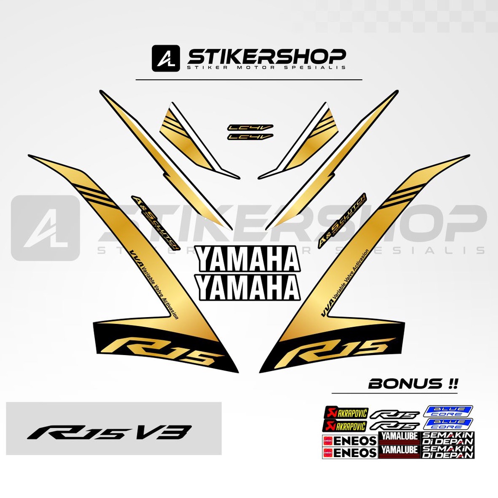 Striping YAMAHA R15 V3/STRIPING YZF R15 V3/SIMLPE/ALSTICKERSHOP/R15 V3 ...