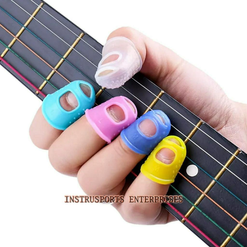 Guitar Thumb Picks Finger Cap - Protect Fingers Elastic Silicone ...