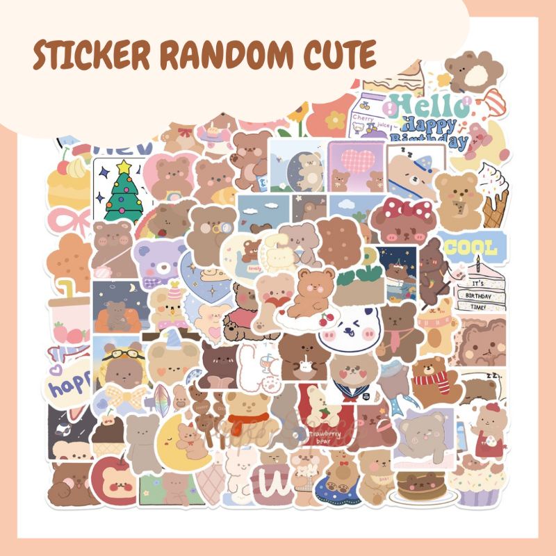 10 PCS Cute Sticker Deco Sticker Cute Cute Sticker Bear | Shopee ...