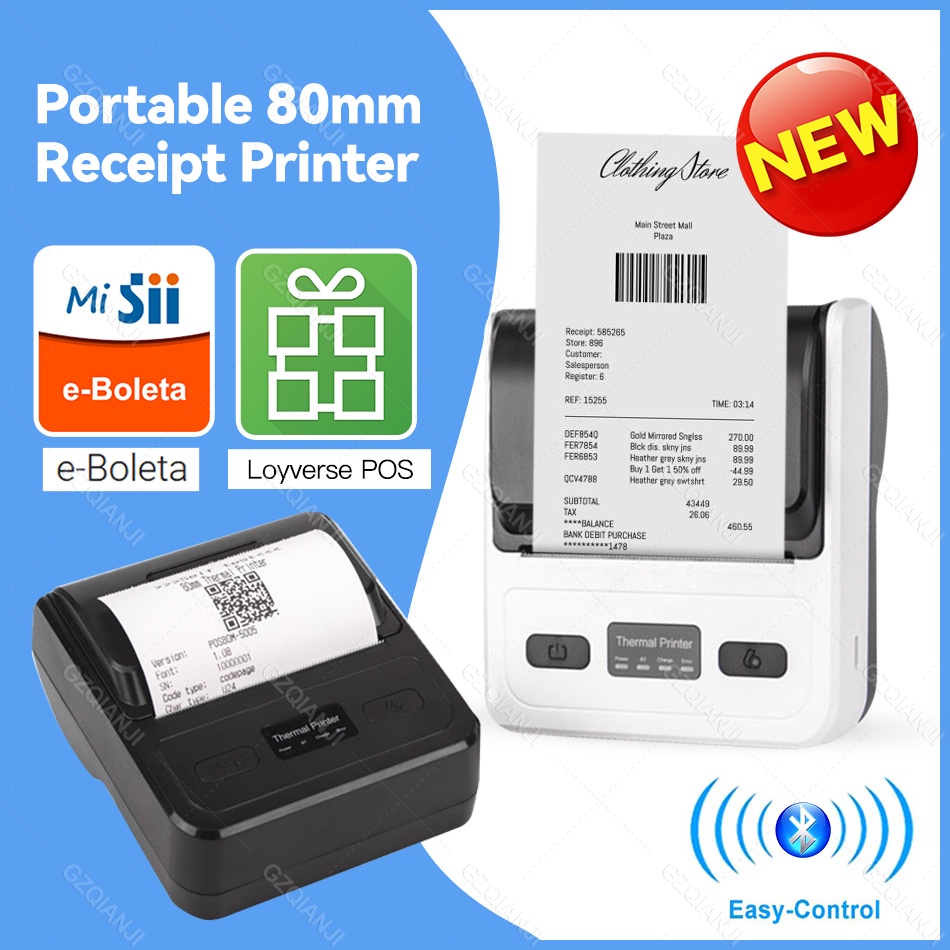 GOOJPRT 3 Inch Portable Thermal POS Printer Machine 80mm Receipt Bill ...