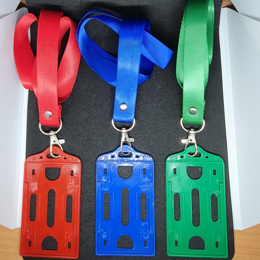 GANTUNGAN 2cm Id Card Strap Plus 5 hole Id Casing 2cm Plain Id Card ...