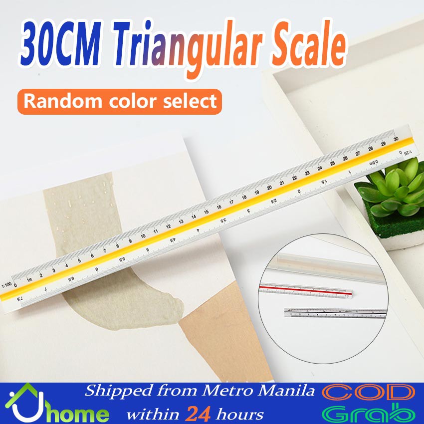 【SOYACAR】Aluminium Triangle Scale Ruler Architect Accurate Engineer Scale Technical Ruler 30cm ...
