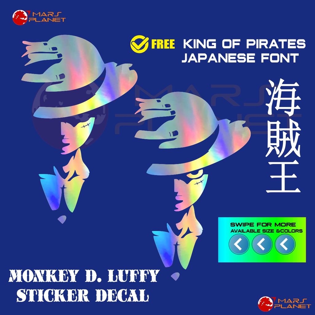 One Piece Luffy Vinyl Sticker Decal ( For Motorcycle Car Anywhere ...
