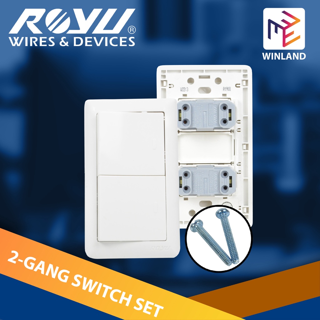 Royu Original Super Wide Series 2-Gang Switch Set Electrical Wiring ...