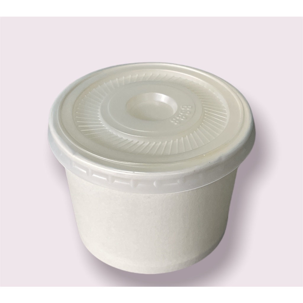 25pcs PAPER BOWL 320CC WITH LID PLAIN WHITE BRAND: HAPPYBEE | Shopee ...
