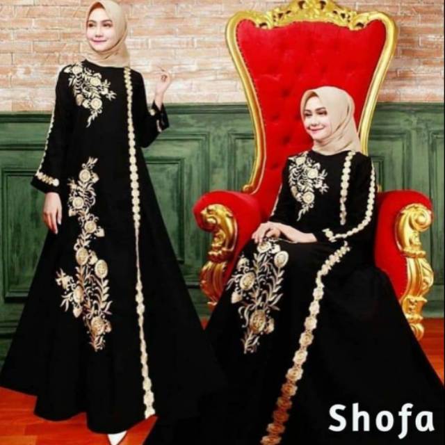 HITAM Abaya Gamis Couple Maxi Dress Saudi Arabia Embroidery shofa ...