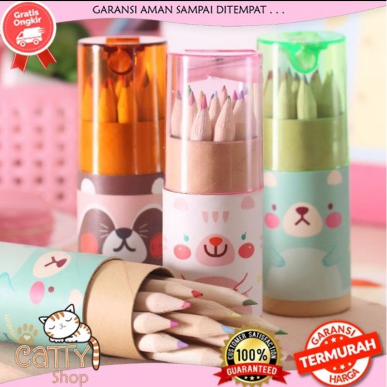 BEAR MOTIF CHILDREN'S COLOR PENCIL WITH CUTE SHARPENING/COLOR PENCIL ...