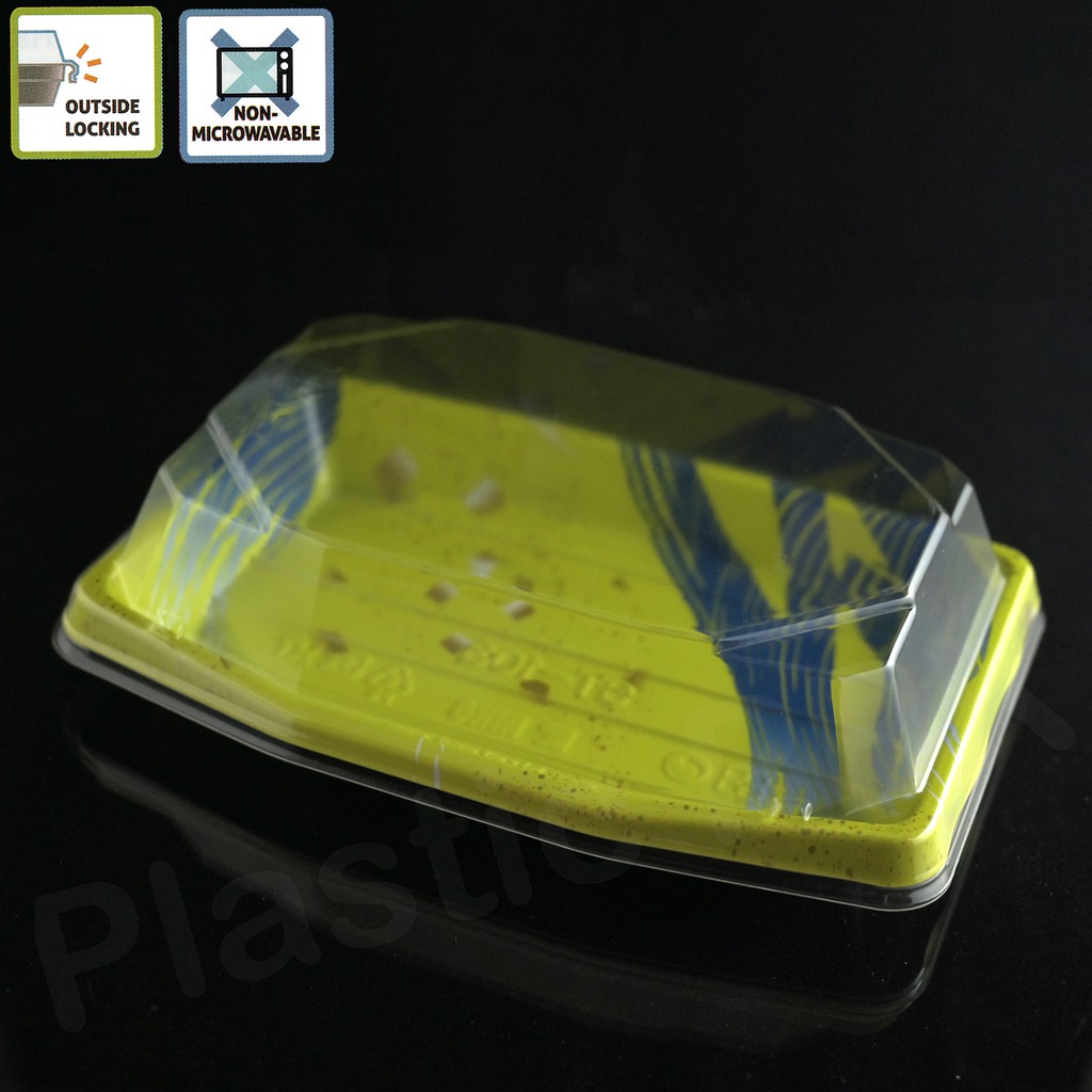 Sushi tray with space saving/ slip stopper/ non microwavable/ 50pcs per ...