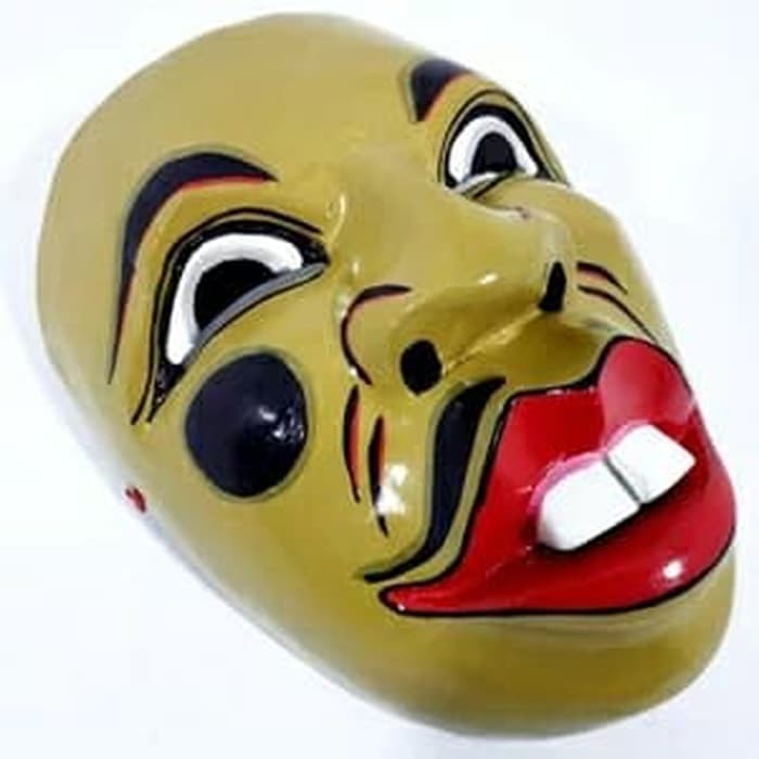 KAYU Wooden Mask Dagelan Face Dagelan Wayang Funny Comedy Teeth Mrongos ...