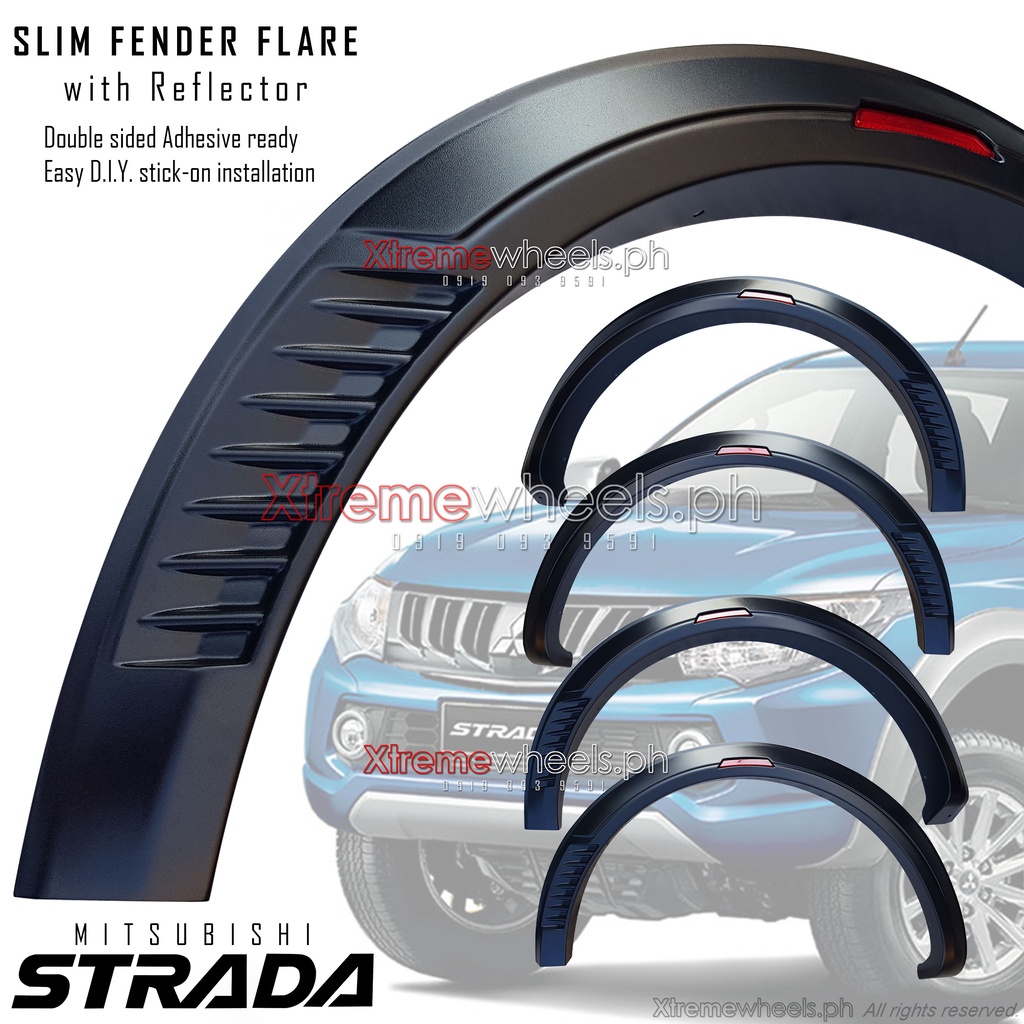 Strada 2015-2024 with Red Reflector Slim Fender Flare Thailand Made ...