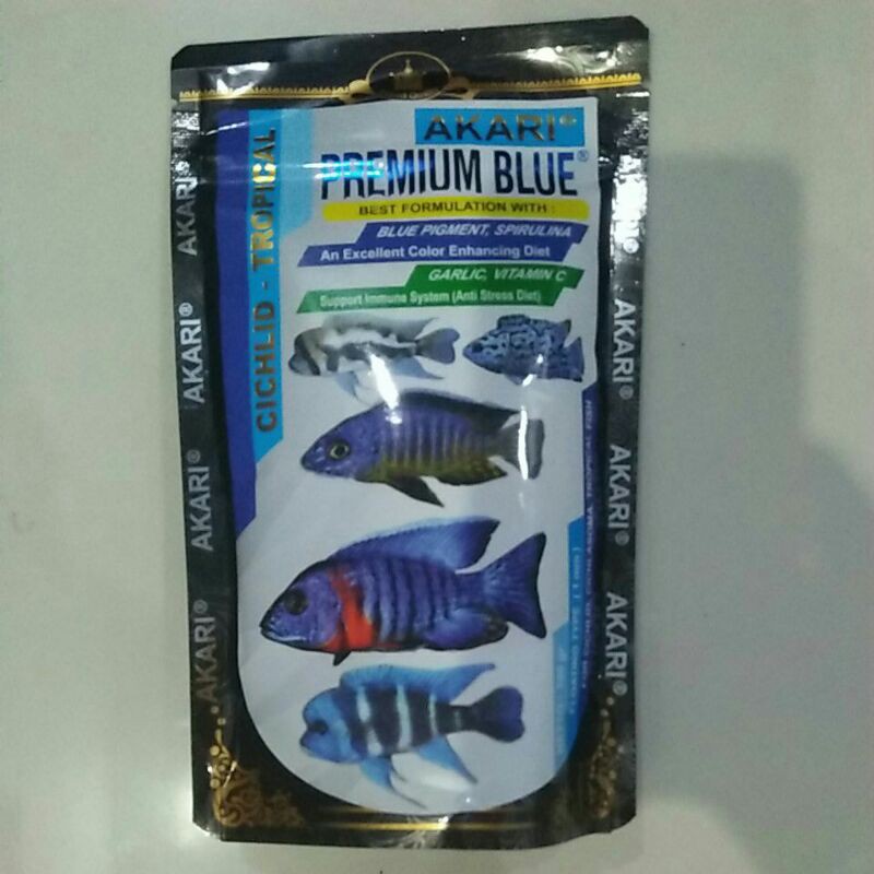Akari Premium red yellow blue CICHLID Tropical 100 gr Pellets 1 mm & 2 ...