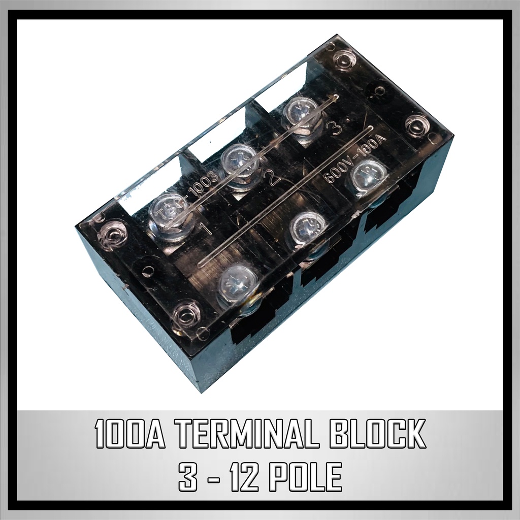 TERMINAL BLOCK 100A / 600V BARRIER 3 POLE to 12 POLE | VAT INCLUDED ...