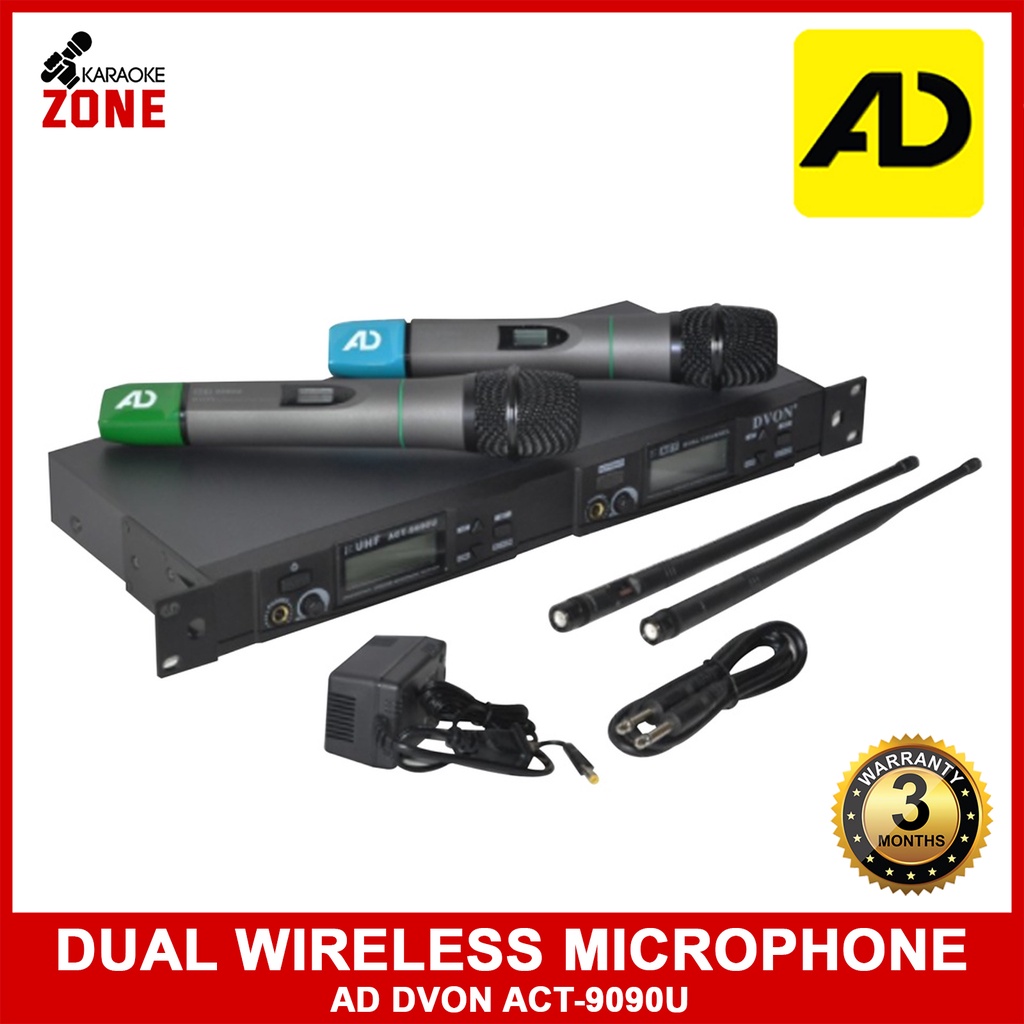 AD DVON ACT 9090U / Dual Wireless Microphone (Black) / Professional ...