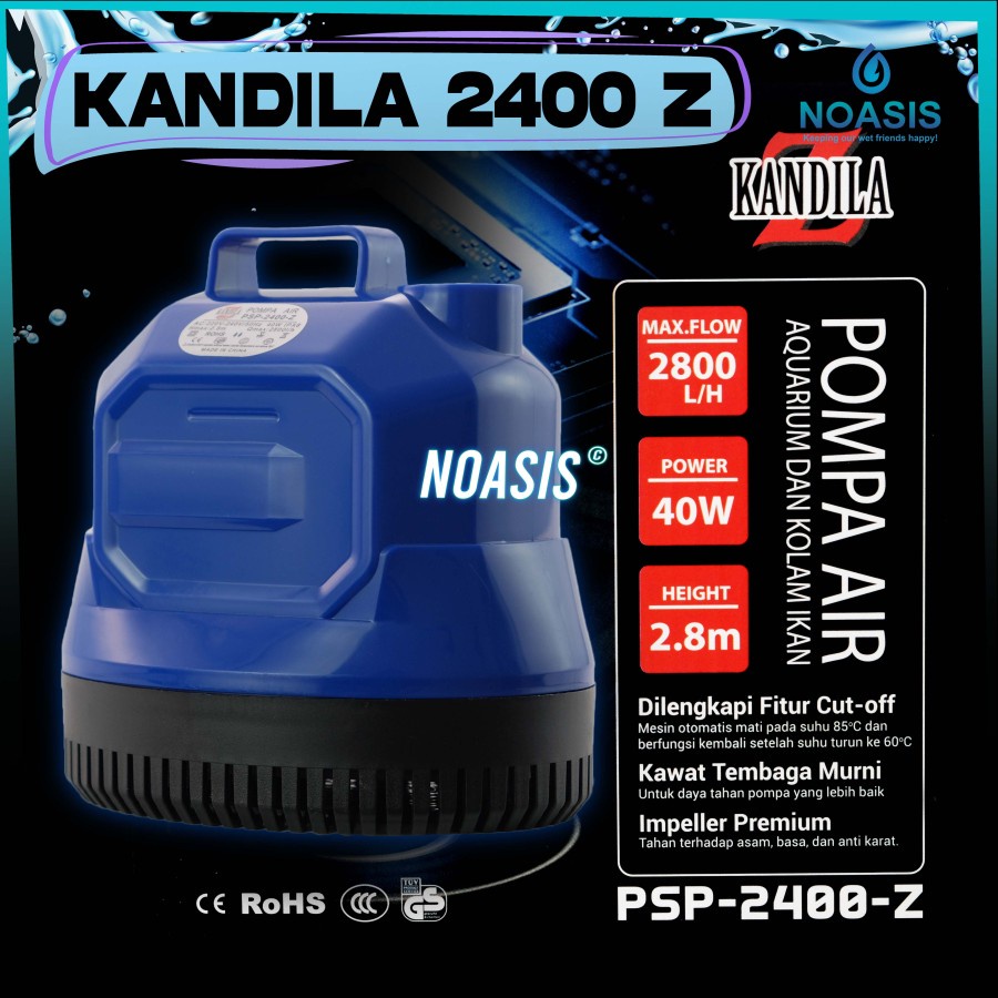 Aquarium DIP WATER PUMP 40 W KANDILA PSP-2400Z FISH POND SUMP | Shopee ...