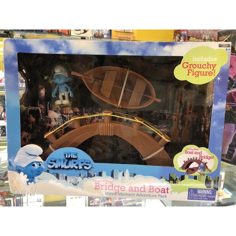 Smurf Village Bridge and Boat Movie Movement Adventure Pack | Shopee ...