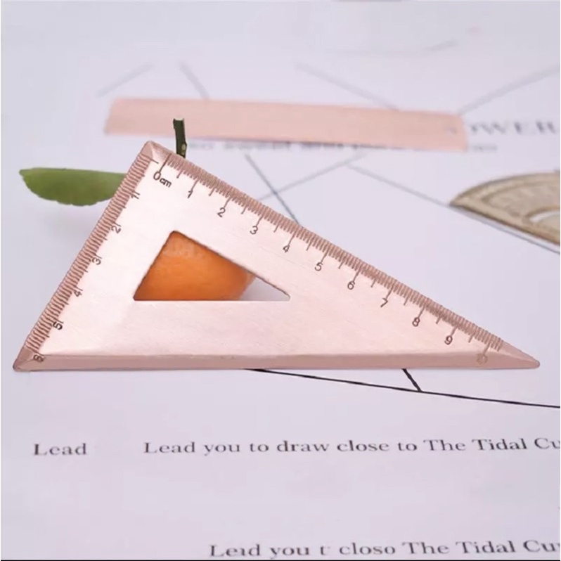 Nordic Metallic Brass Aesthetic Rulers / Protractor / Triangles ...