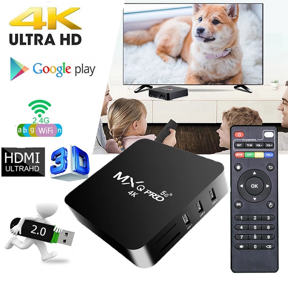 (Universal ALL TV )Smart Android TV box MX Q pro 4K 5G HD 3D 2.4G WiFi S905W Quad Core Media ...