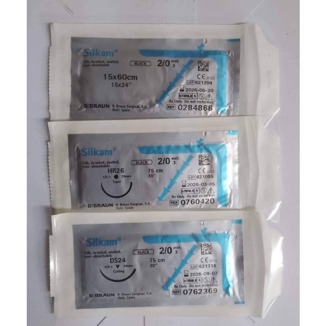 BBRAUN Sutures Silkam 2-0 w/o needle, 2-0 Round, 2-0 Cutting | Shopee ...