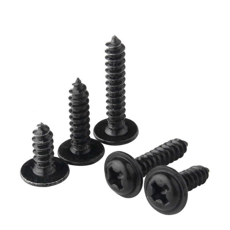 【XZM-Y】100pcs Black Pan Head Self Tapping Screw Panhead Screw Job Screw ...