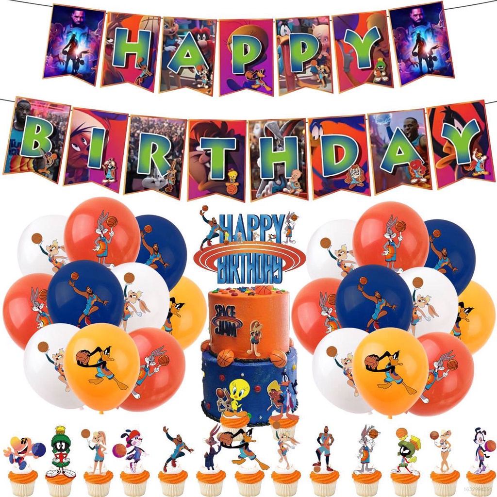 Space Jam A New Legacy Theme Happy Birthday Party Decorations Set Cute ...