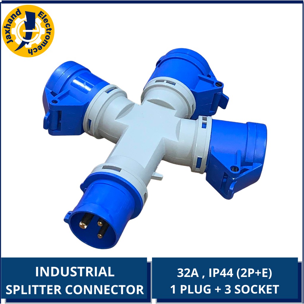Industrial Splitter 16A ~ 32A, 3P (2P+E) 1 Male + 3 Connector, CEE IP44 ...