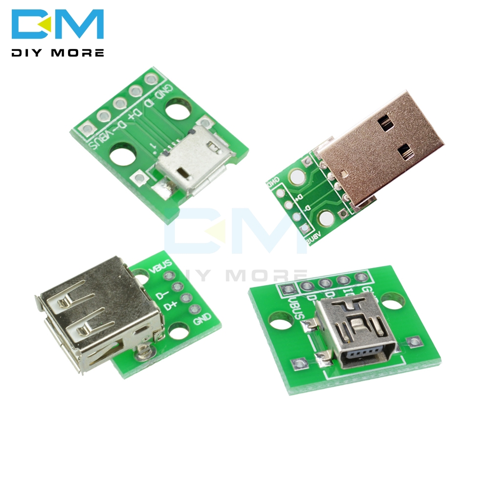 10PCS Mini/Micro USB to DIP Type A Female/ Male USB Adapter Converter ...