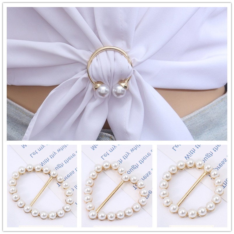 Pearl Silk Scarf Buckle Clothes Corner Buckle Knotted Buckle Creative ...