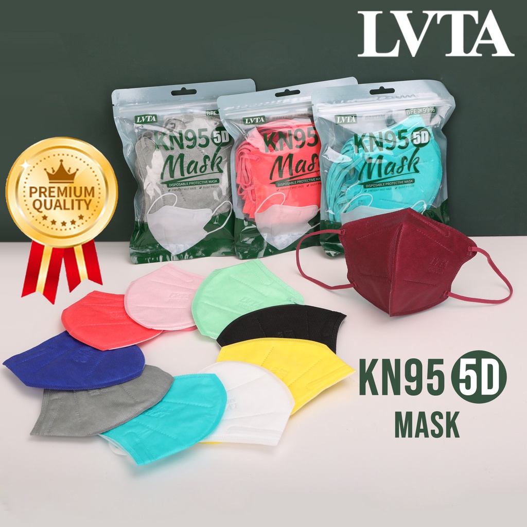 10pcs Pack LVTA Face Mask KN95 5D Mouth Mask 5 Layer Mask Anti-Dust Filtration Respirator ...