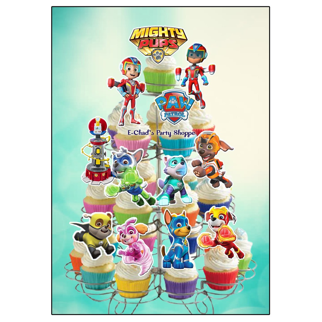 PAW PATROL MIGHTY PUPS Cupcake Topper (12pcs./pack) | Shopee Philippines
