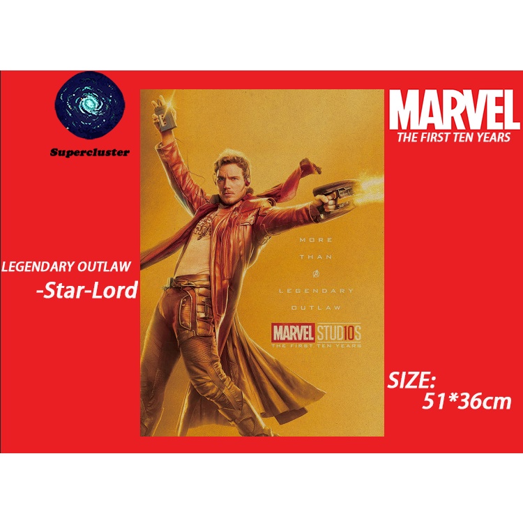 Marvel "10th Anniversary Limit-Star-Lord" poster Kraft Paper Wallpaper ...