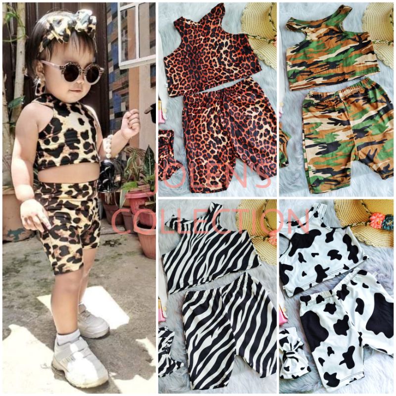Liana Crop Top and Biker Short Set for Kids 6mos-3yo | Shopee Philippines