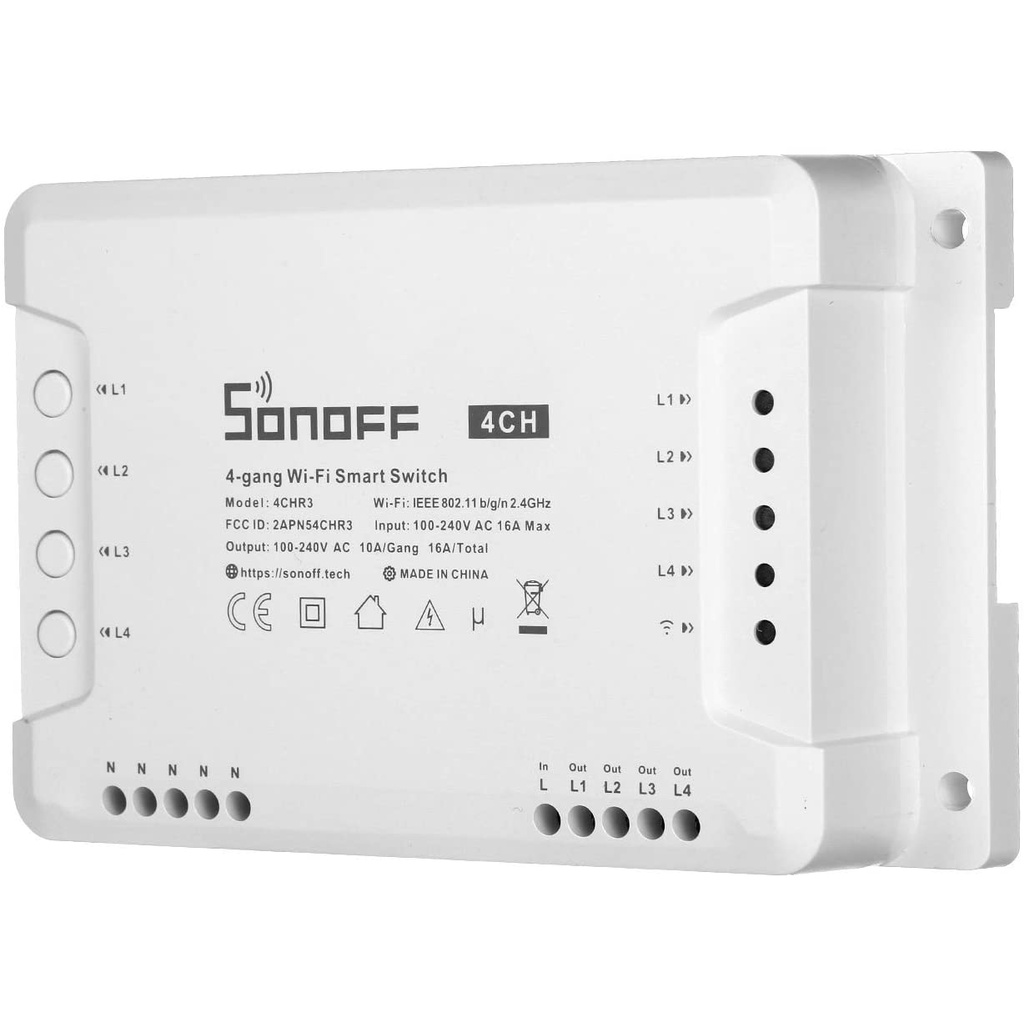 Sonoff 4CH R3 WiFi Smart Switch 4 Gangs 4 Channels Electronic Light ...
