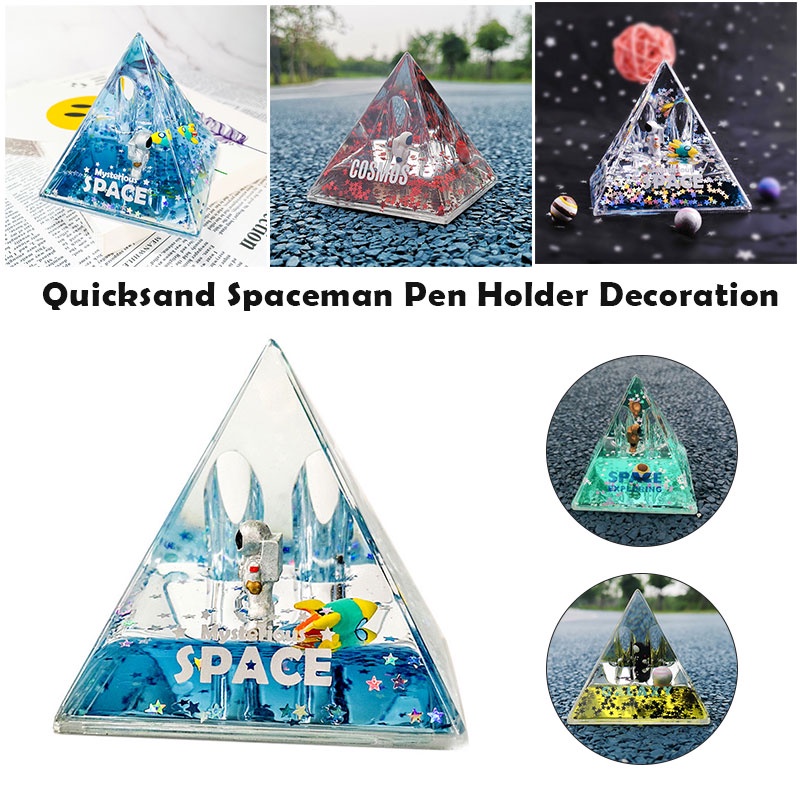 Liquid Quicksand Pyramid Pen Pencil Container Holder Mysterious Space ...