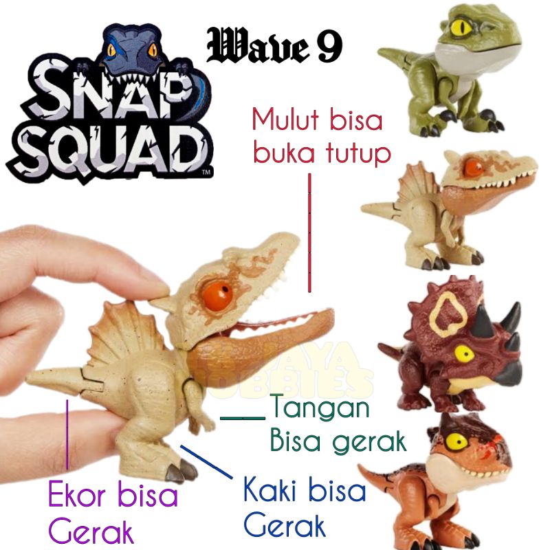 Snap SQUAD jurassic world dino wave 9 And 1 2 3 4 5 Cute Hand Dinosaur ...